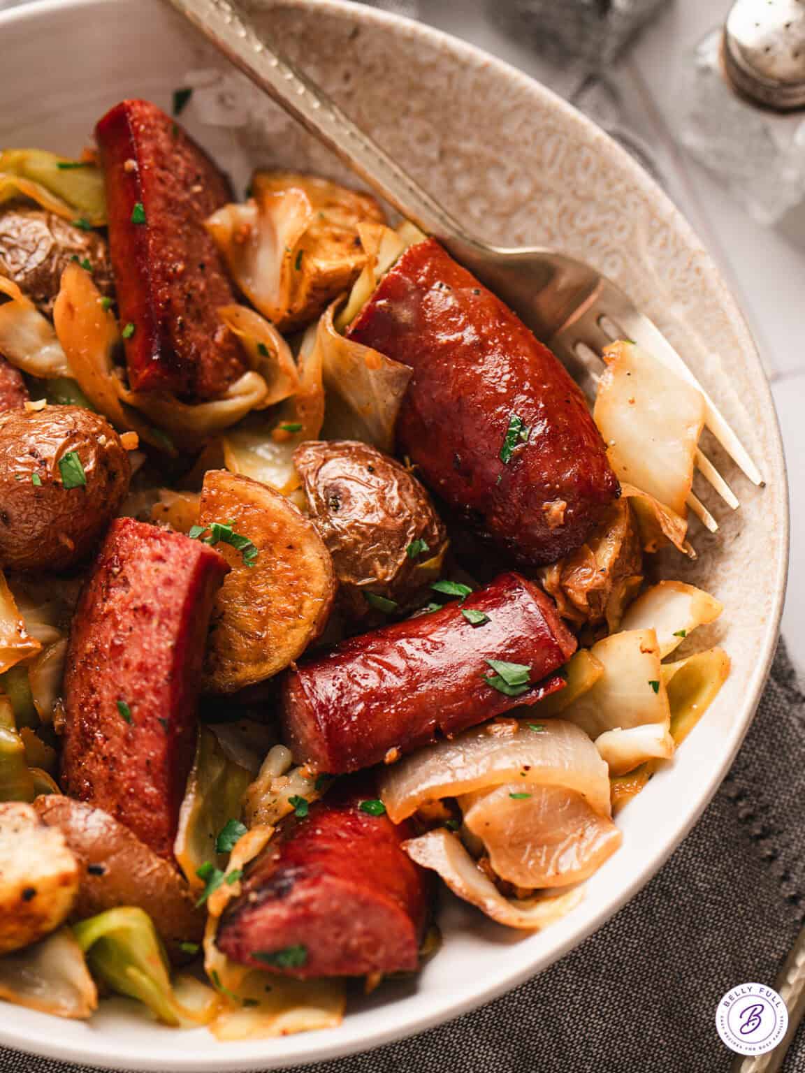 Kielbasa and Cabbage Skillet Recipe - Belly Full