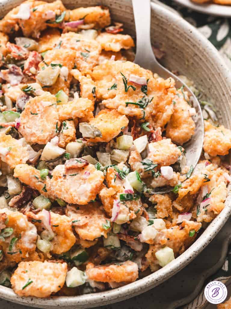 Dill Pickle Tater Tot Salad l Belly Full