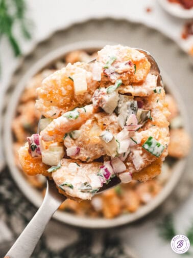 Dill Pickle Tater Tot Salad l Belly Full